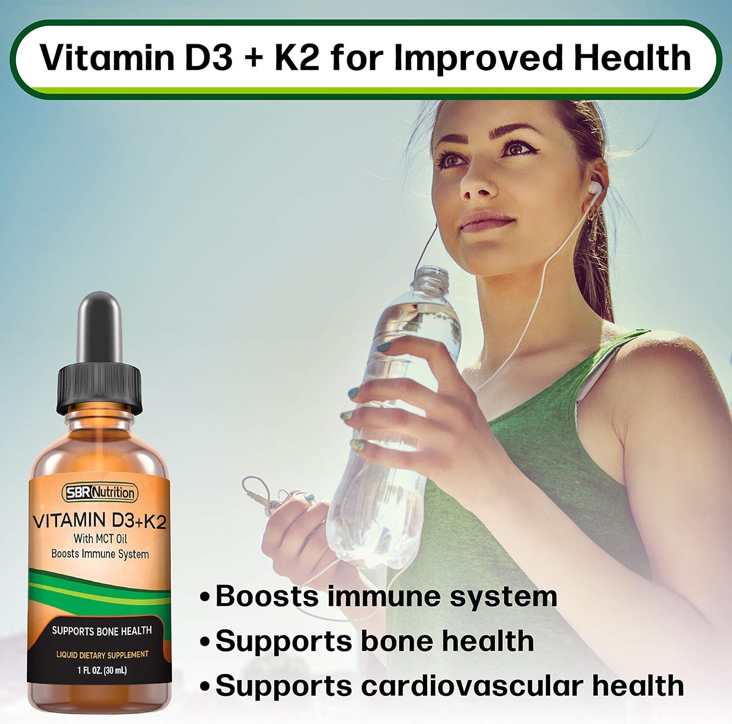 SBR Nutrition D3+K2 and B12 Bundle - Vitamin D3K2 (MK7) Peppermint ...