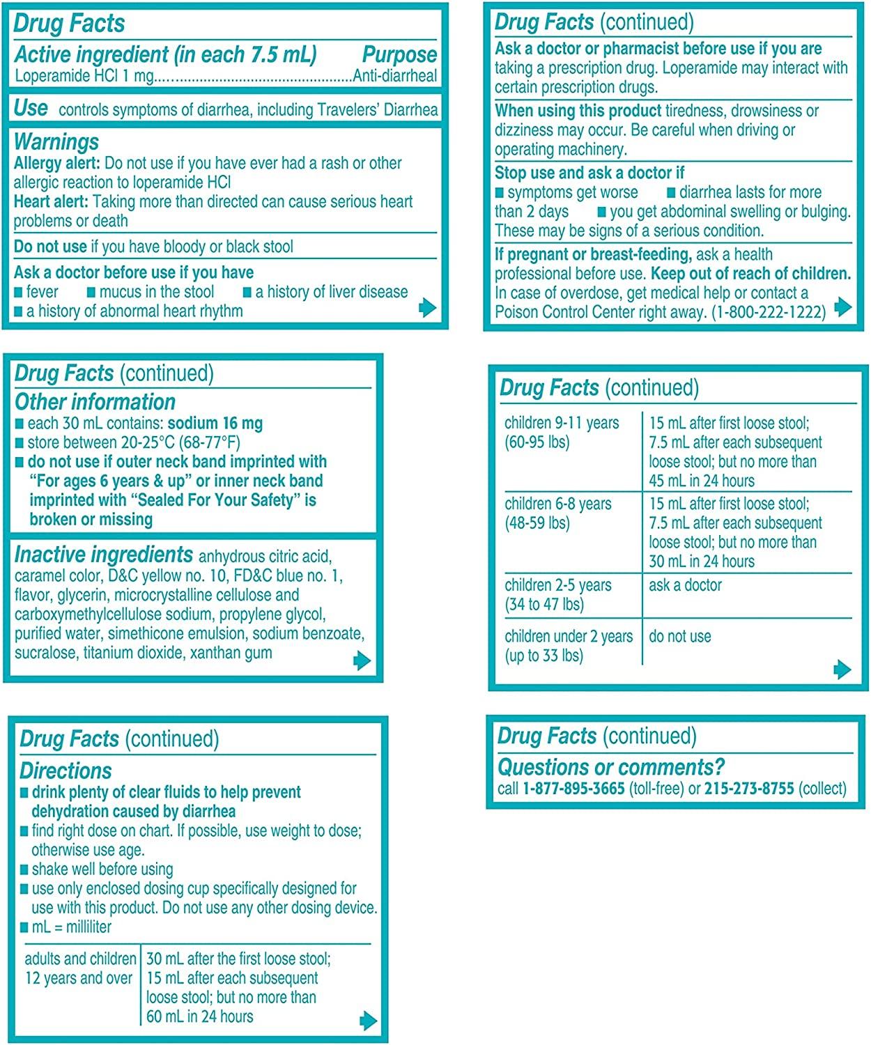 Imodium A-D Children's Liquid Anti-Diarrheal Medicine - Mint Flavor - 4 ...