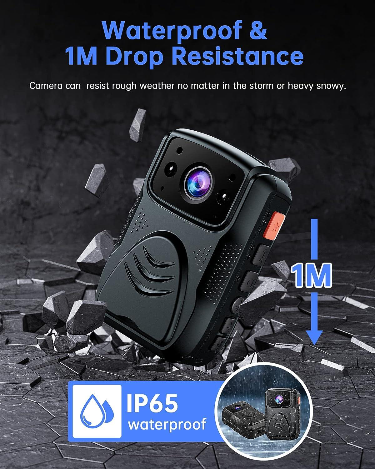 LAMTTO 4K Police Body Cam | WiFi GPS | 64GB SD Card | 4000mAh ...
