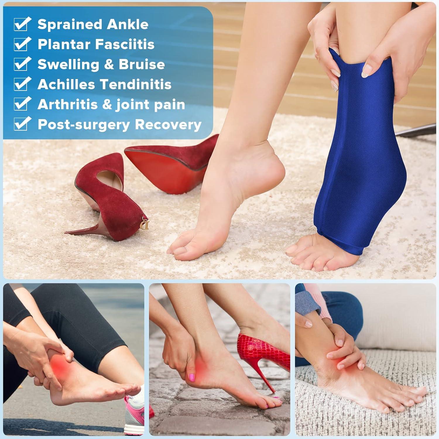 Ankle-Foot Ice Bag for Achilles Tendonitis & Plantar Fasciitis Gel Ice ...