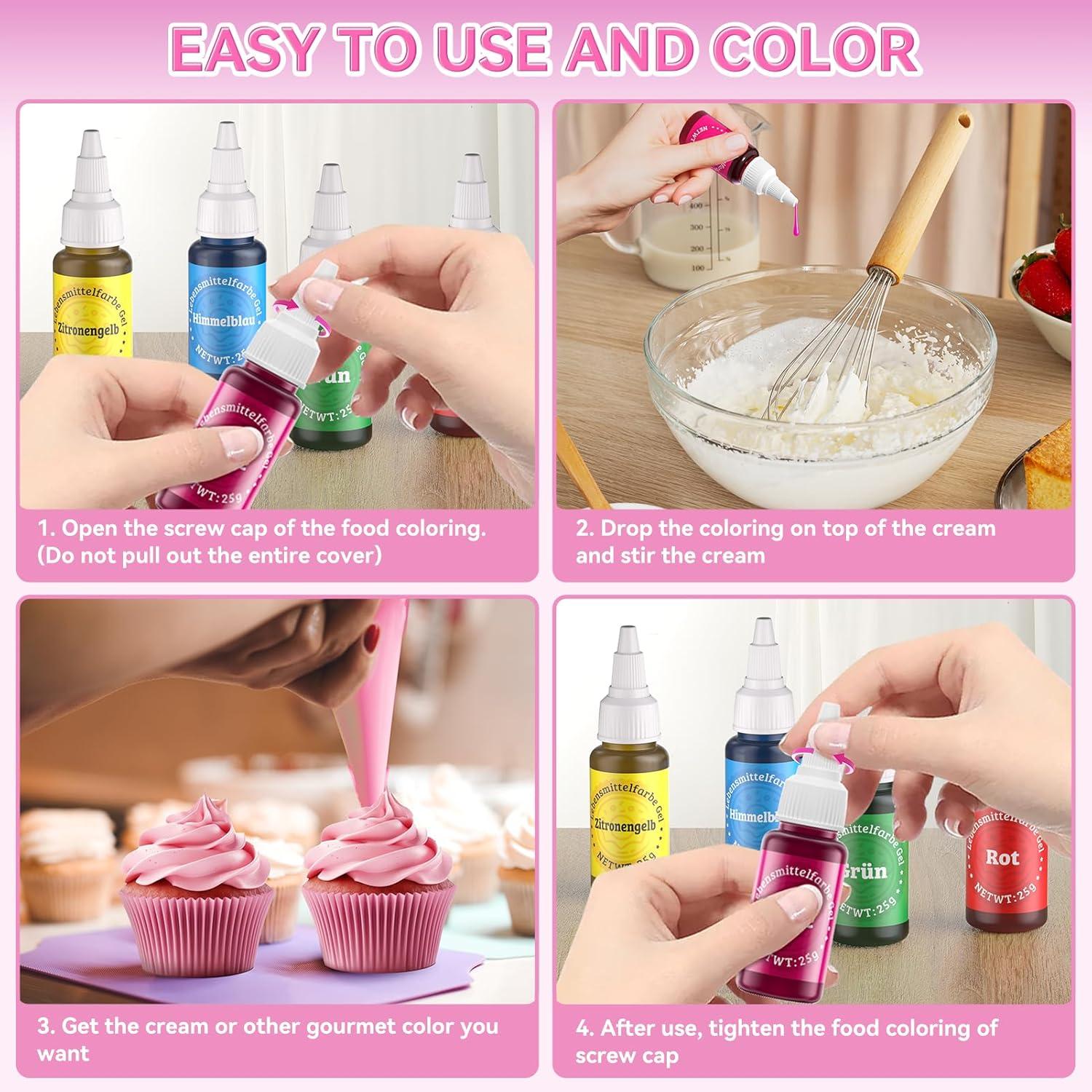 Buy Wwtop 5 Gel Food Color Set - 25g x5 | Sugar-Free Cake & Fondant ...