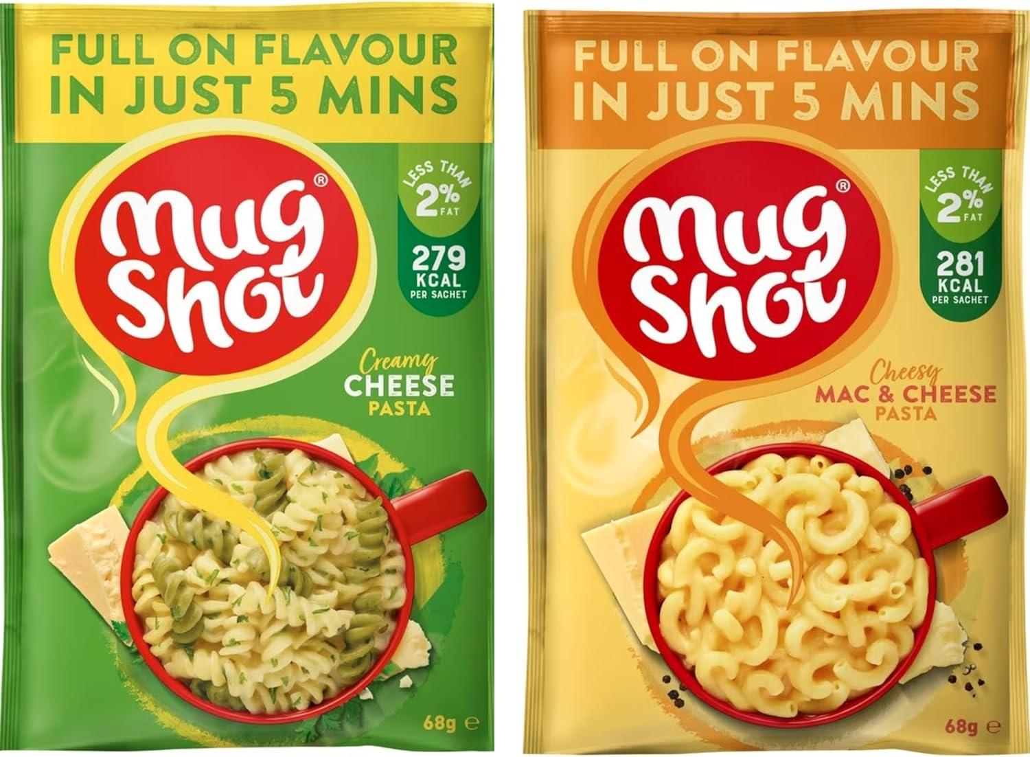 Mug Shot Instant Pasta Ready Meal - Quick Cheesy Pasta Perfect for ...