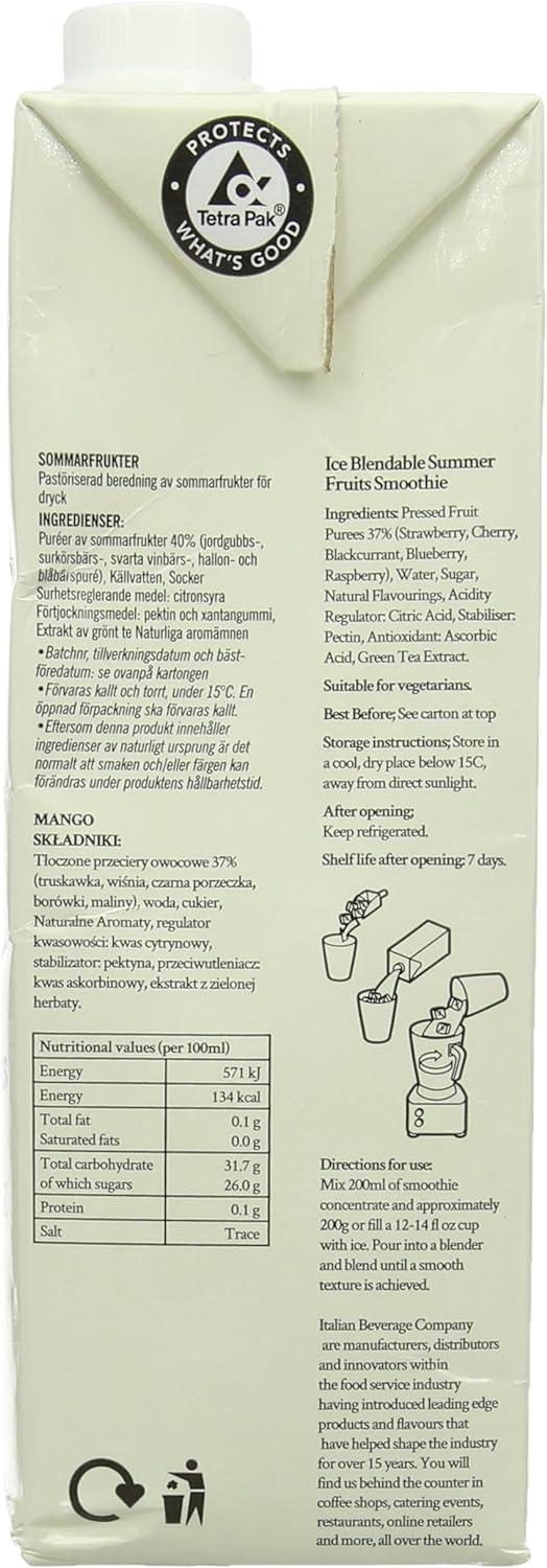 Summer Fruits Vegan Smoothie Mix - Concentrated Blend with Real Fruit ...