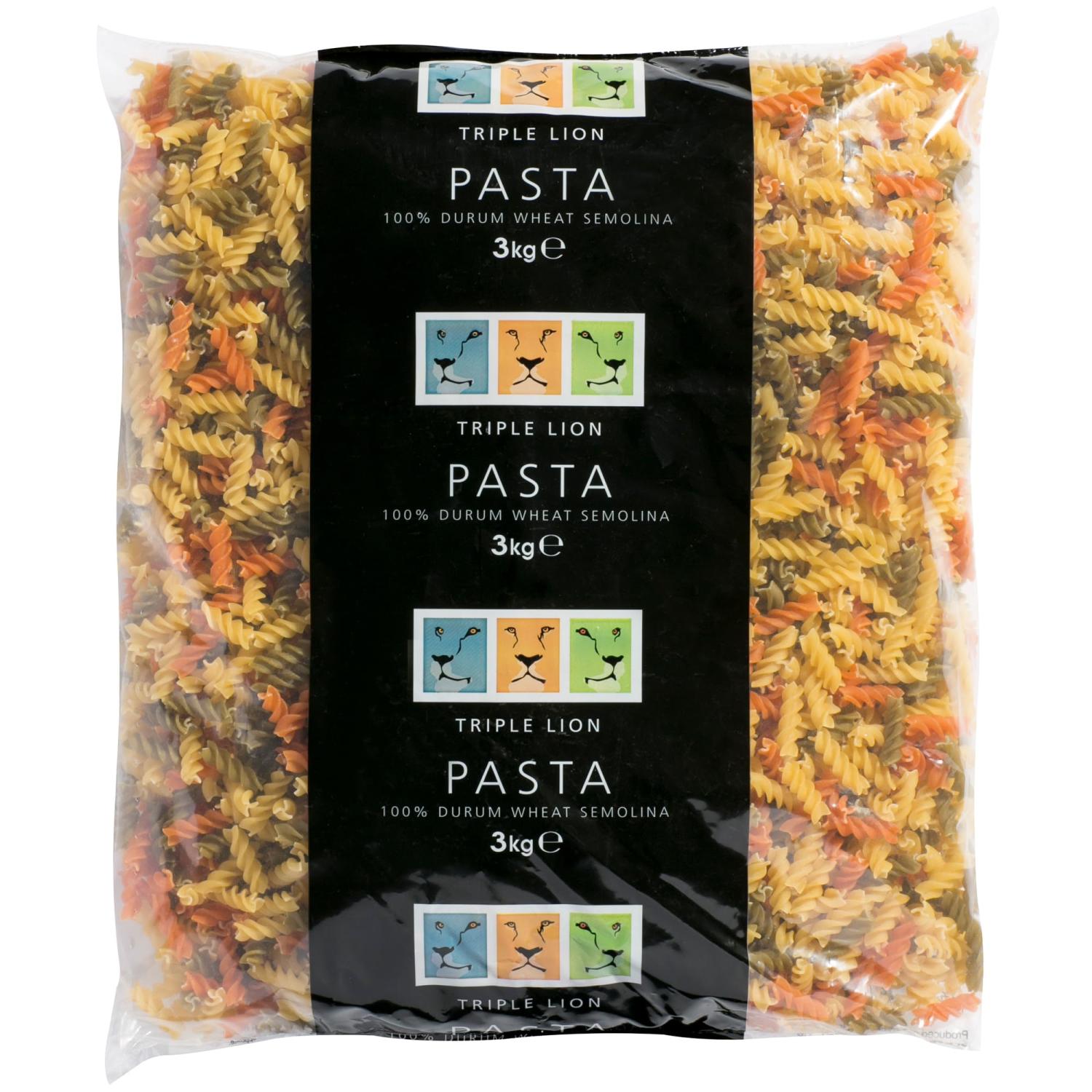 Triple Lion Fusilli Tricolour Pasta - 1x3kg | Buy Now with Express ...