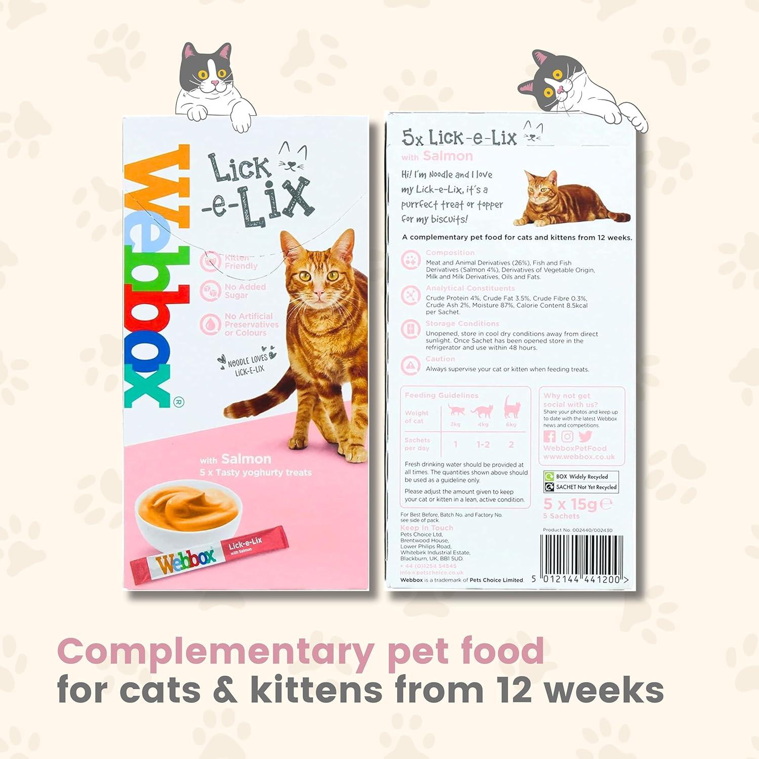 Cat Treats bundle contains Lick e Lix Salmon Webbox Licky Lix Kitten Treats and Snacks Lick-e ...