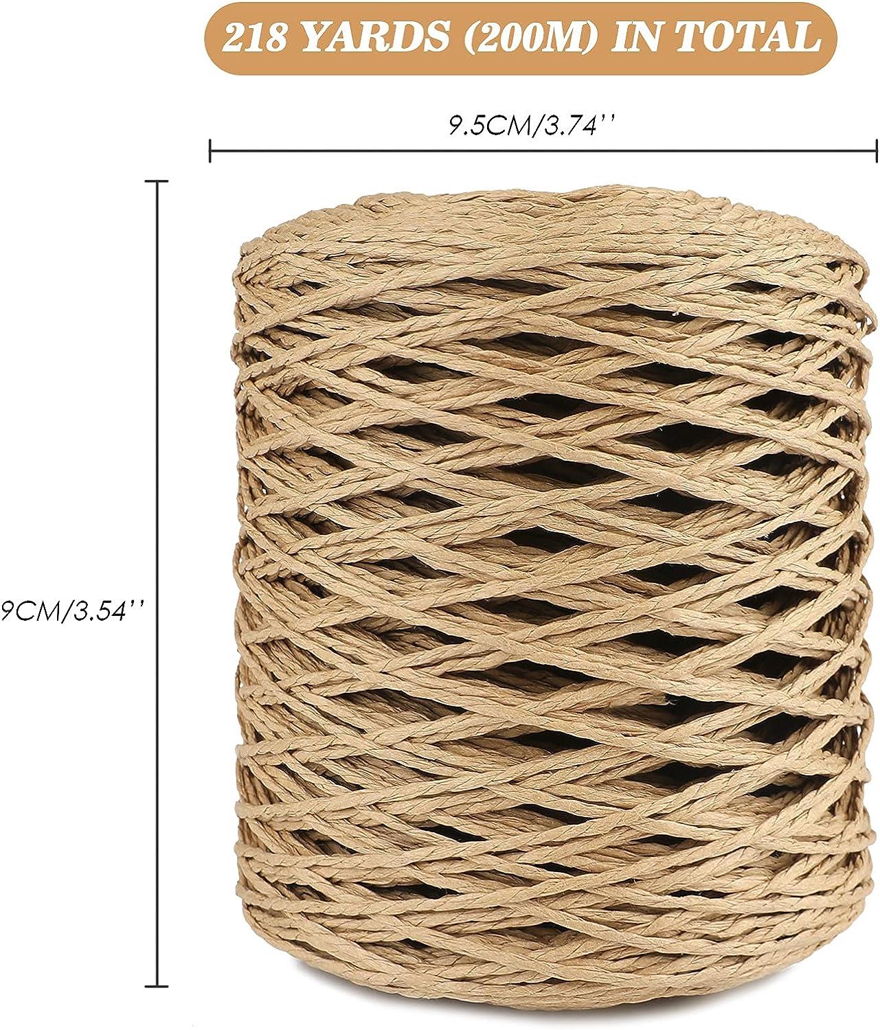 JijAcraft Raffia Ribbon 656 Feet - 2mm Brown Twisted Raffia Paper ...