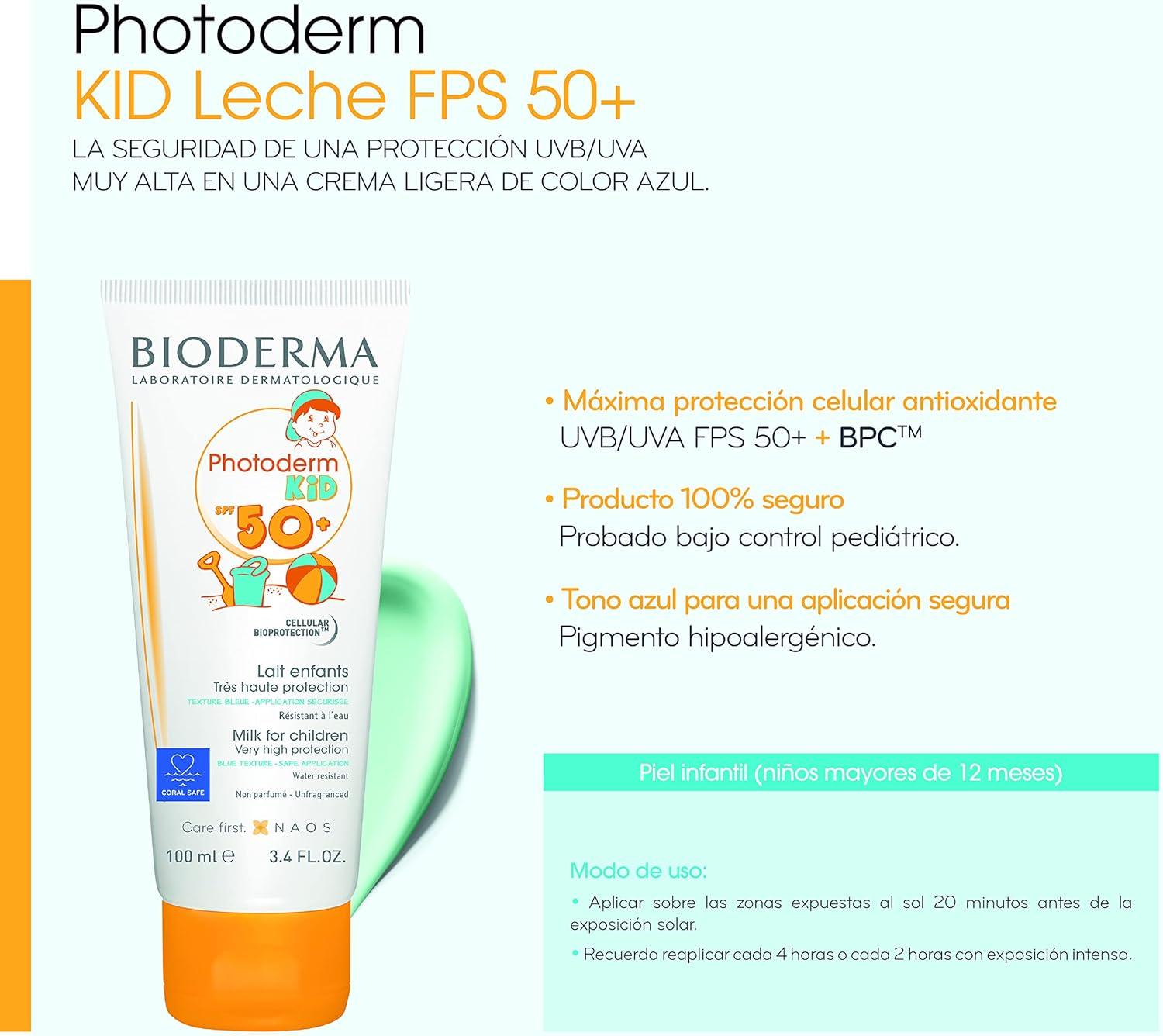 Bioderma Photoderm Kid Lait SPF50+ 100ml - Gentle Sunscreen for Kids ...