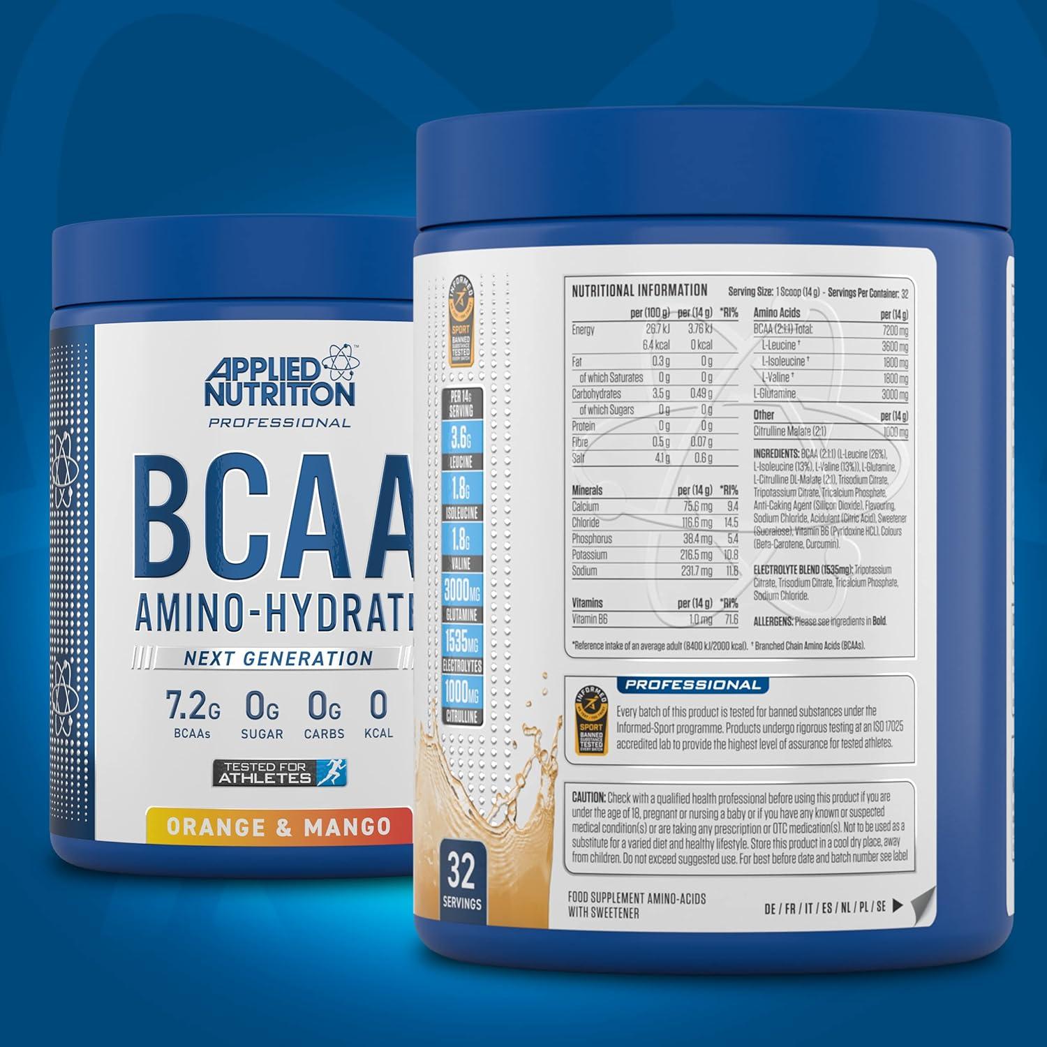 Applied Nutrition BCAA Powder - Orange & Mango 32 Servings - Energy ...