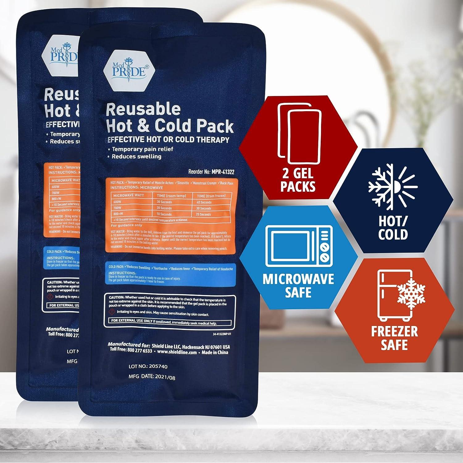 Med Pride Reusable Hot and Cold Gel Packs - Microwaveable Heating Pads ...