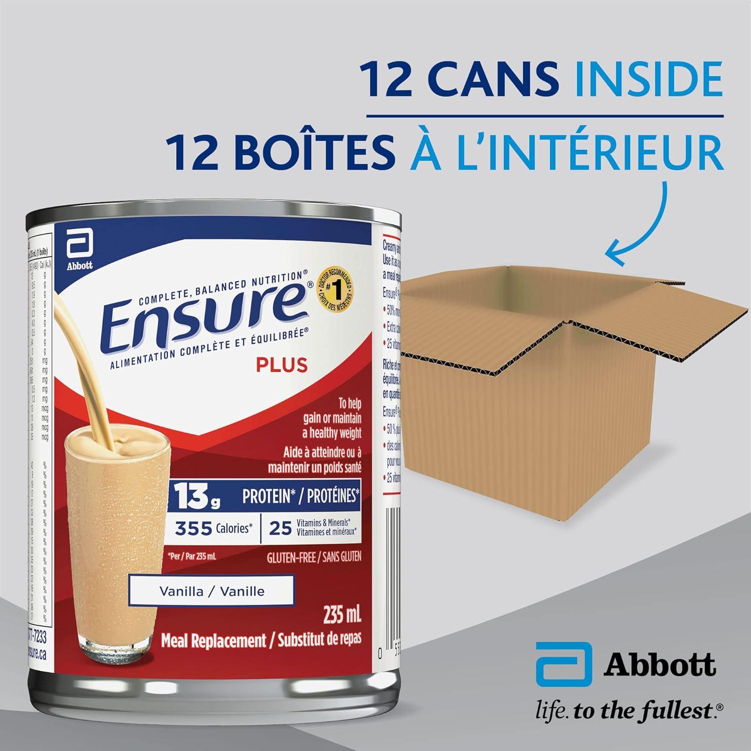Ensure Plus Meal Replacement Complete Balanced Nutrition Vanilla 12 x ...