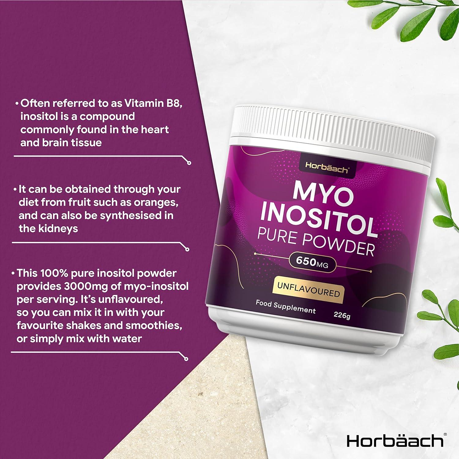 Inositol Powder 650mg | Pure Myo-Inositol Supplement for PCOS Support ...