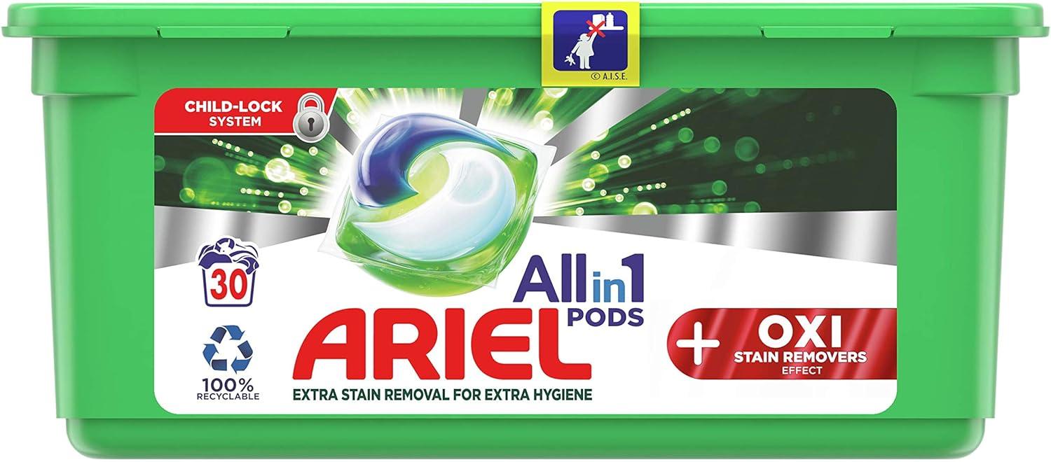 Ariel All-in-1 PODS Laundry Detergent Tablets 90 Washes - OXI Stain ...
