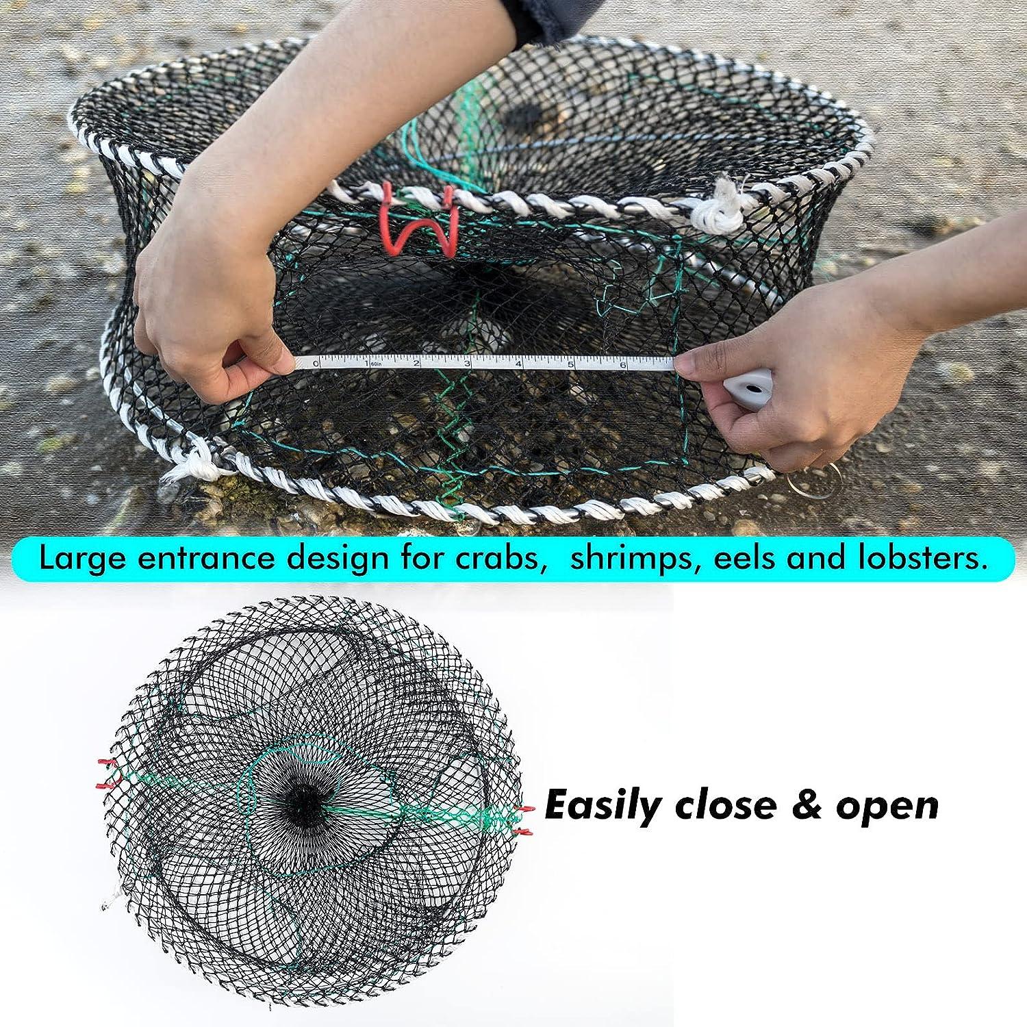 Anglerbasics Portable Crab Trap | Fish Trap for Minnow, Crawfish, Shrimp, Lobster | Bait Snare ...
