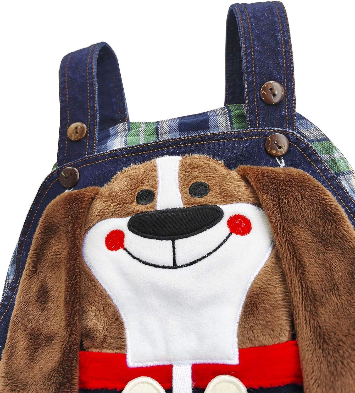KIDSCOOL SPACE Baby Denim Overalls | 3D Cartoon Knitted Jean Dungarees ...