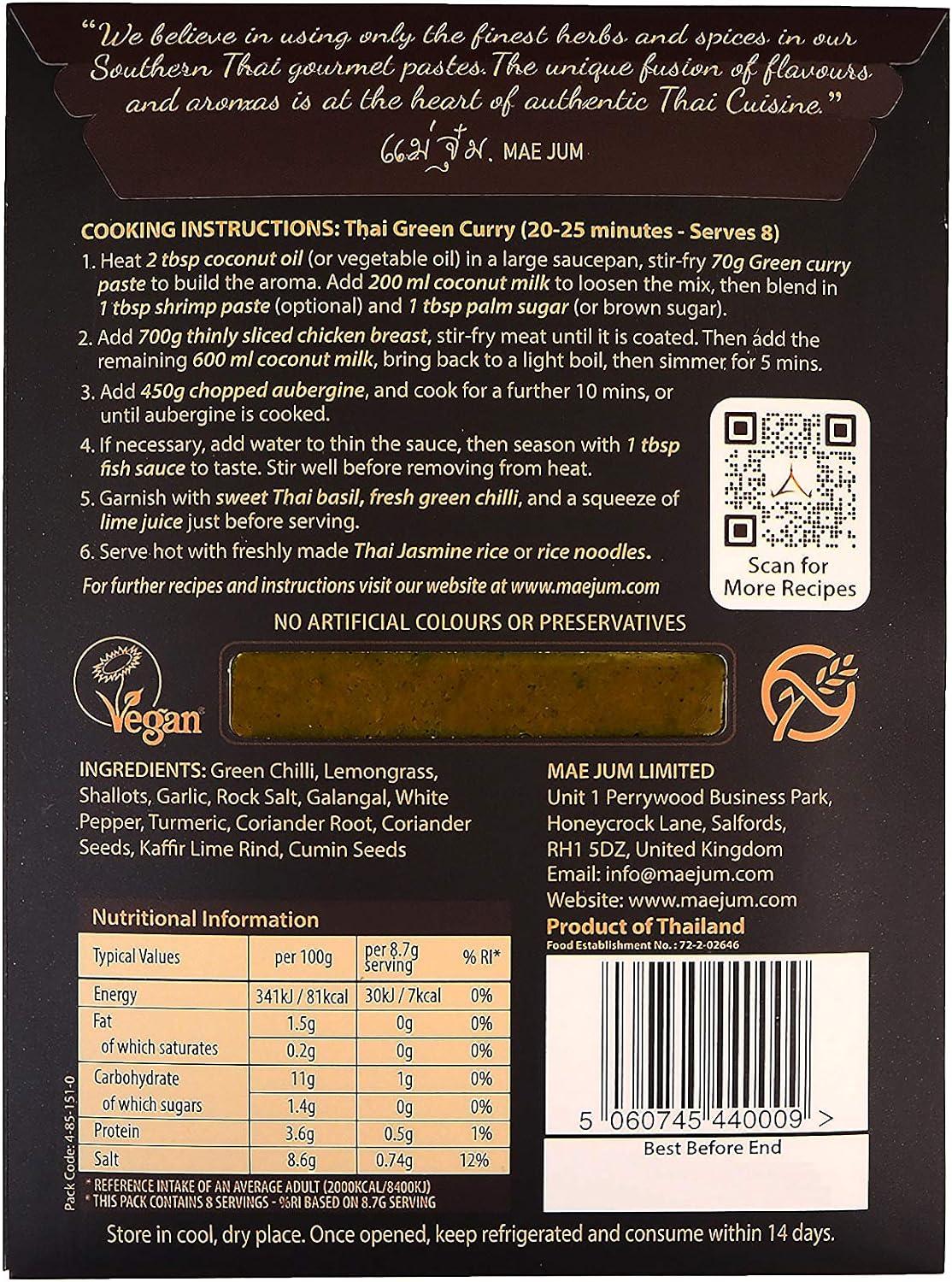 Authentic Thai Green Curry Paste - 70g by Mae Jum | Buy Now with ...