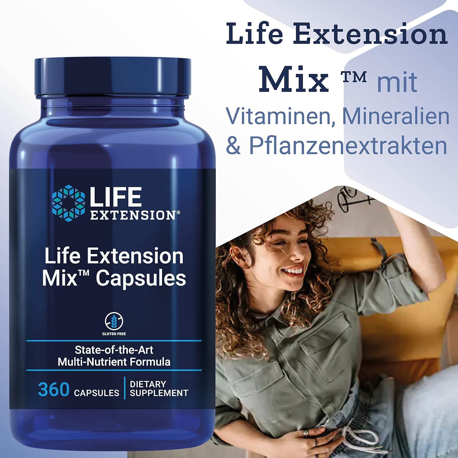Life Extension Multivitamin Mix - 360 Capsules Gluten Free Soy Free Non ...