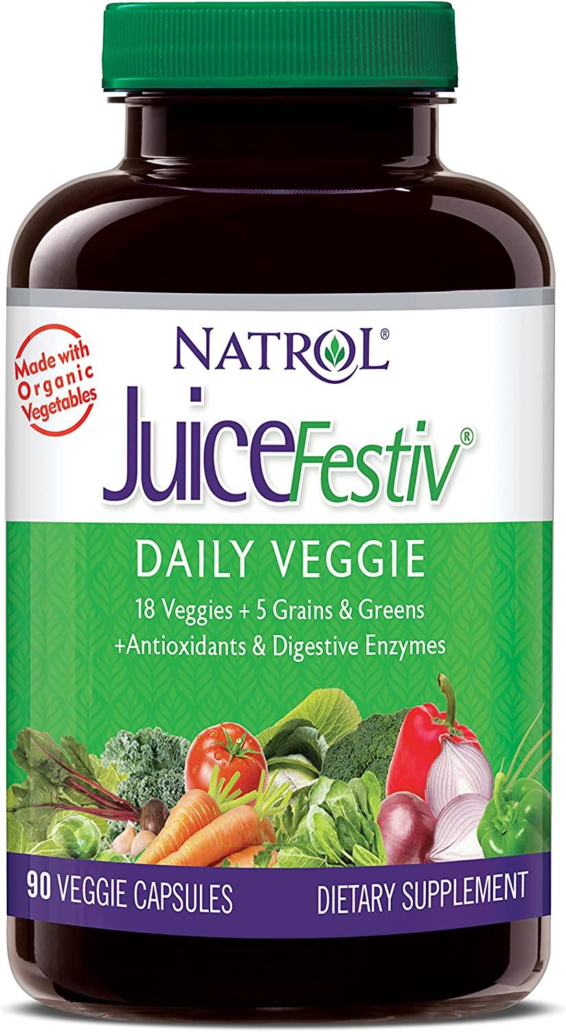 Natrol JuiceFestiv Daily Fruits & Veggies Capsules 180 Tablets with ...