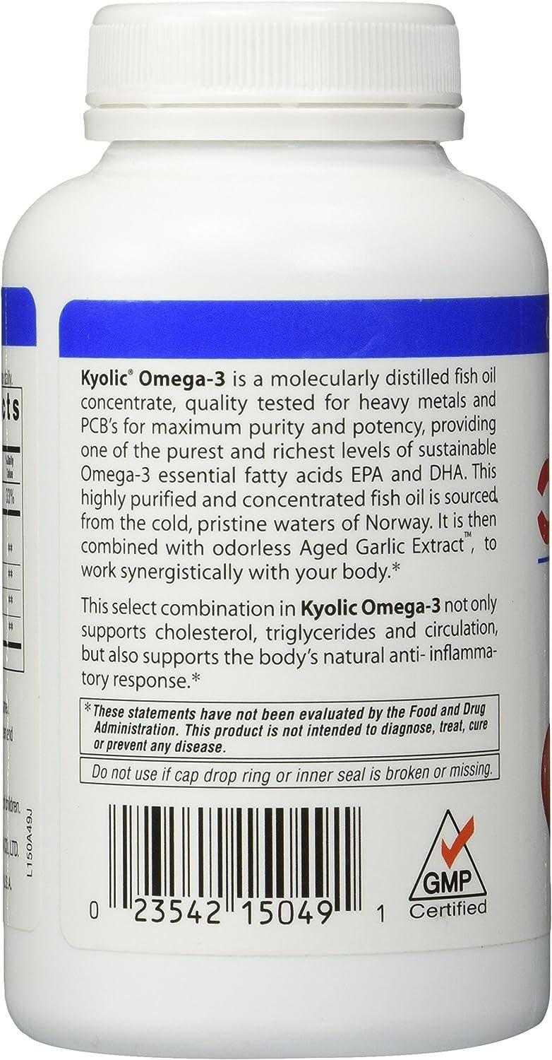 Kyolic Omega-3 Supplement 90-Capsules - Pack of 1 | 90 Count | High ...
