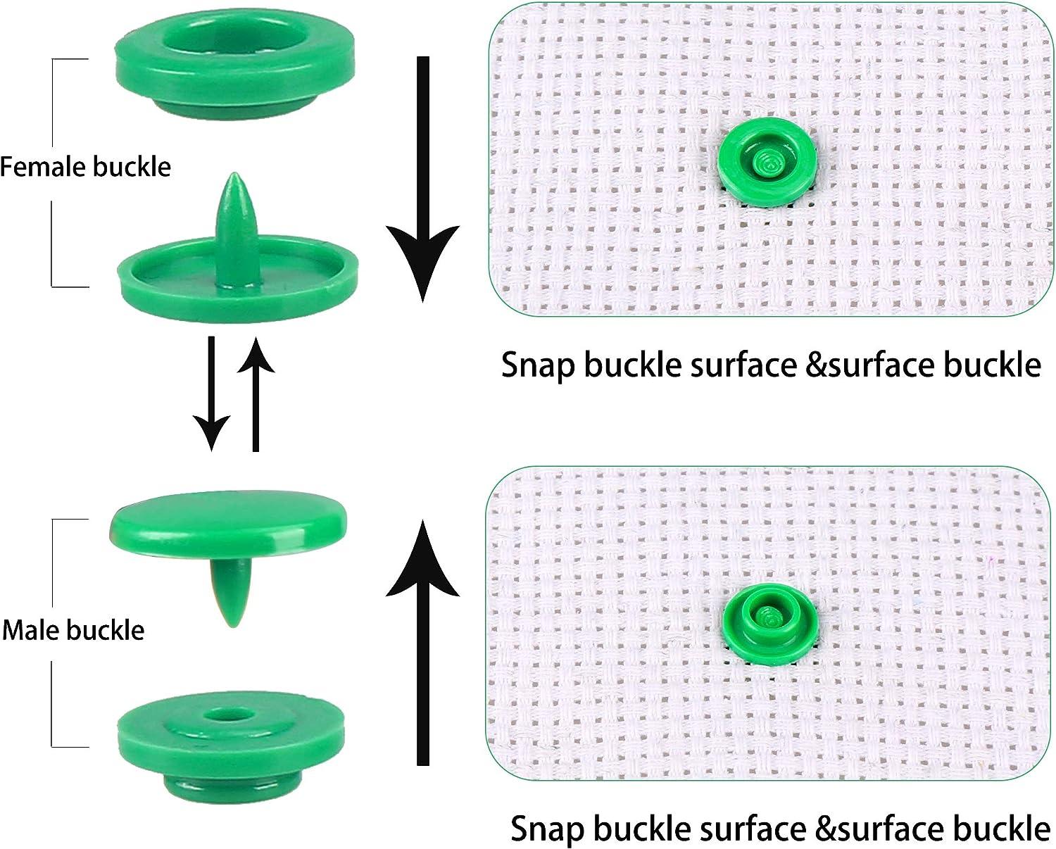 500 Sets Efivs Arts Snaps Sewing Buttons with Snap Press Pliers ...