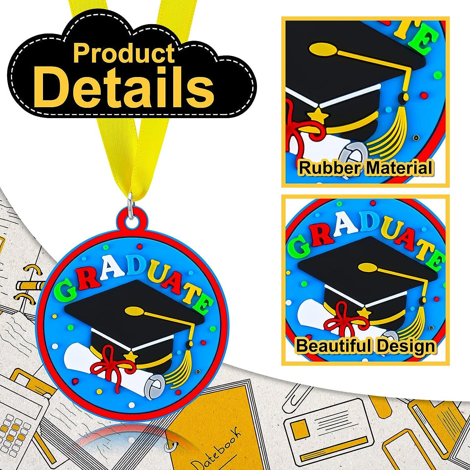 Tigeen Kids Kindergarten Graduation Medal - 2 Inch Rubber Award with ...