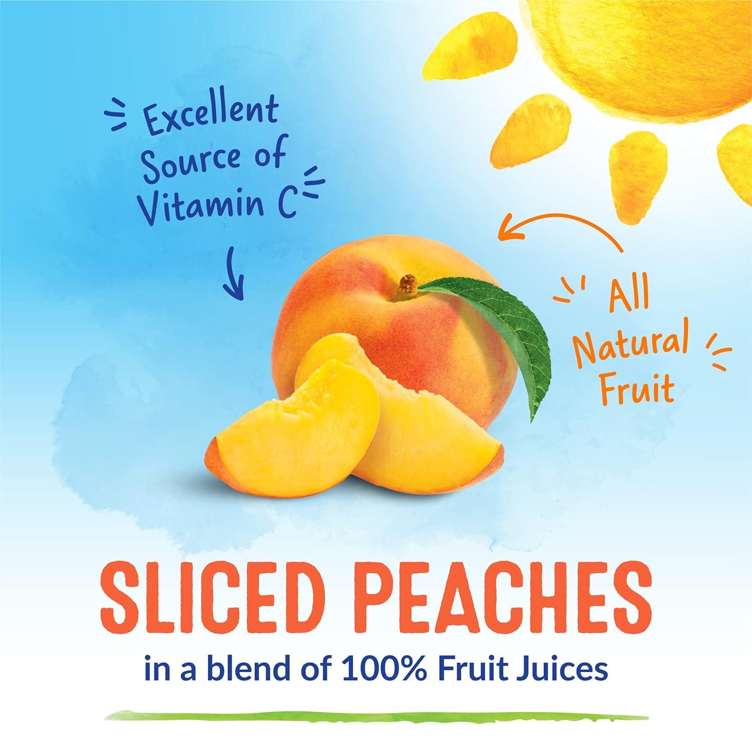Dole Yellow Cling Sliced Peaches in 100% Fruit Juice 23.5 Oz Resealable ...