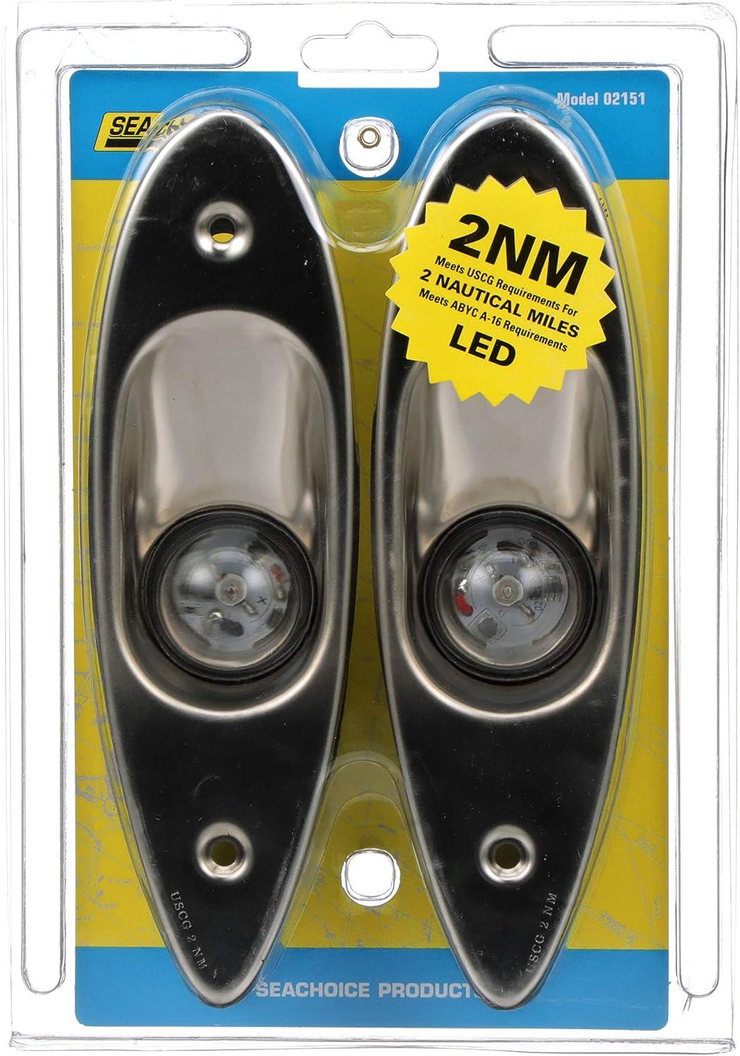 Seachoice Stainless Steel LED Side Light Boat Navigation - 1 Red & 1 ...