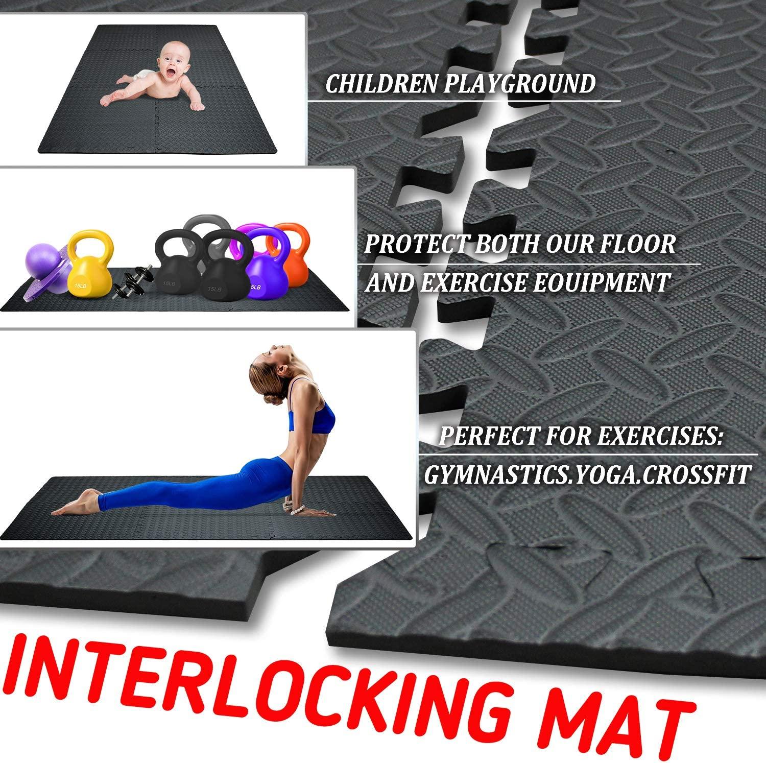 XMTMMD Gym Flooring Mat - Interlocking Foam Mats for Gym Equipment ...