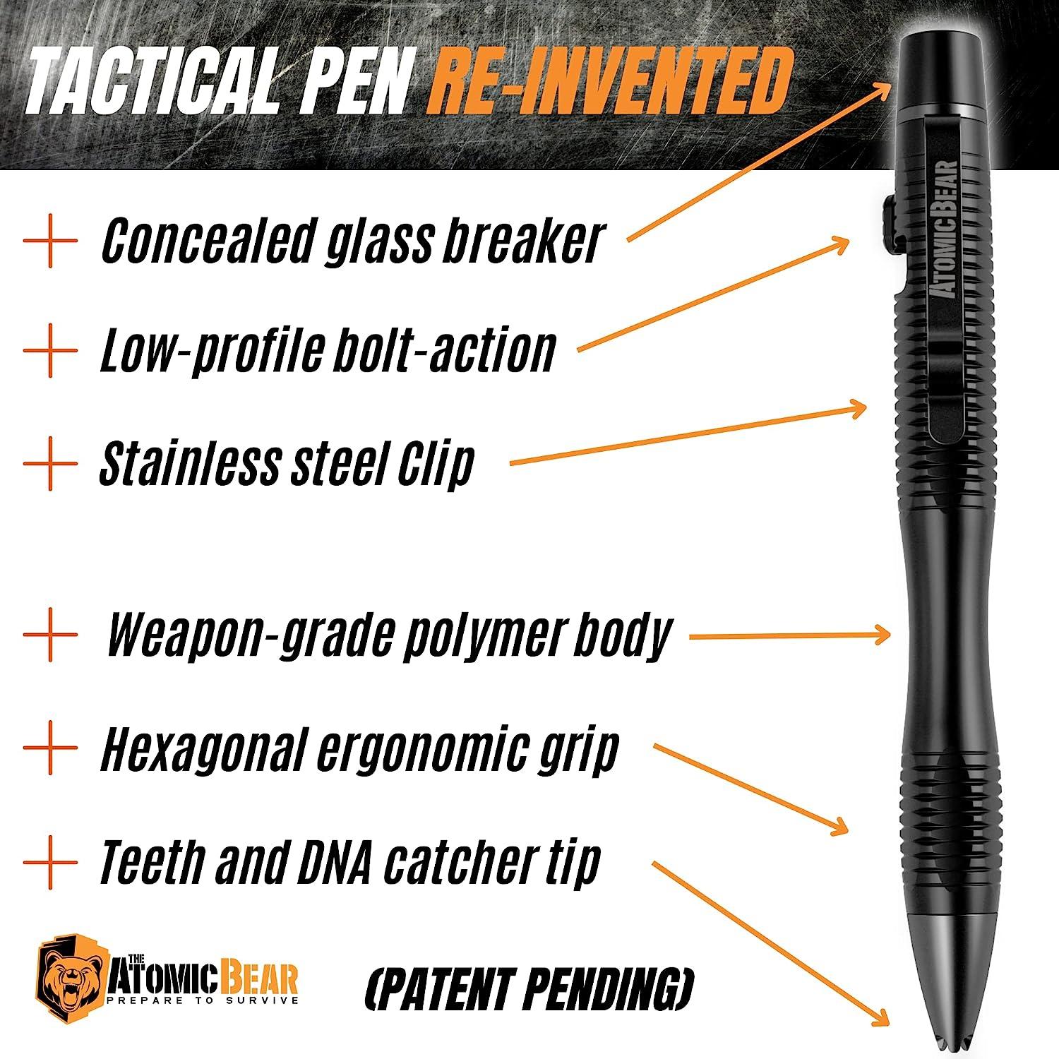 Atomic Bear Tactical Pen - Stealth Pen Pro - Self Defense Pens with ...