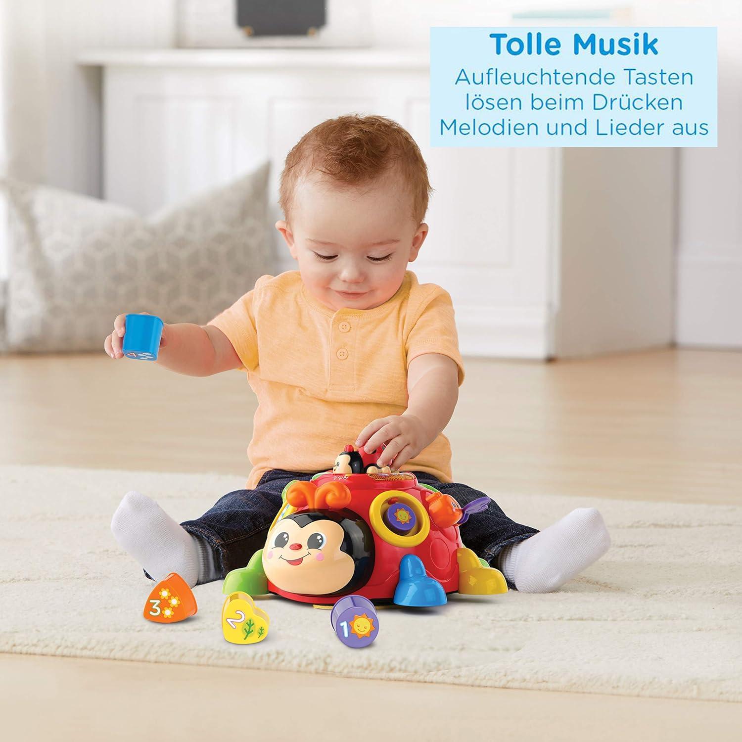 VTECH Baby Happy Learning Beetle | Interactive Sorting Toy for Shapes ...