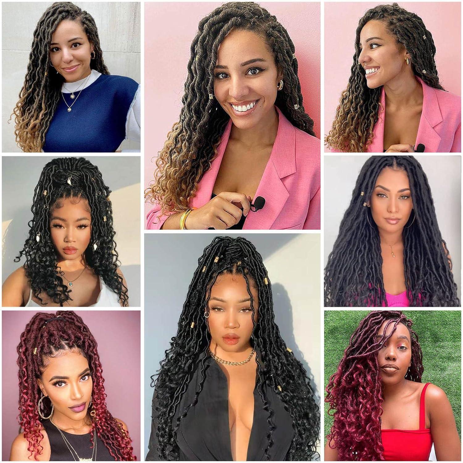 Lihui Goddess Locs Crochet Hair 20 inch 6 Packs - Ombre Faux Curly Locs ...