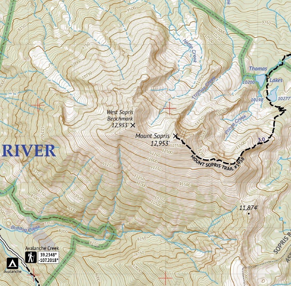 Maroon Bells-Snowmass Wilderness Topographic Hiking Map - Colorado ...