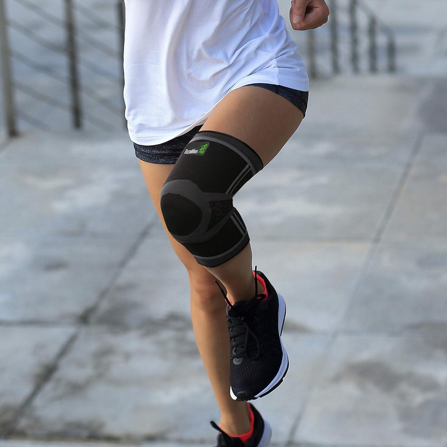 TechWare Pro Knee Compression Sleeve with Side Stabilizers & Patella ...