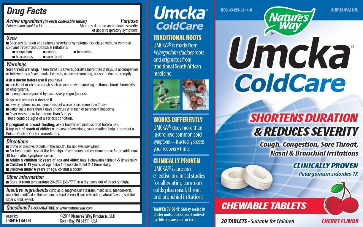 Nature's Way Umcka ColdCare Chewable Cherry Tablets - 20 Count | Buy ...