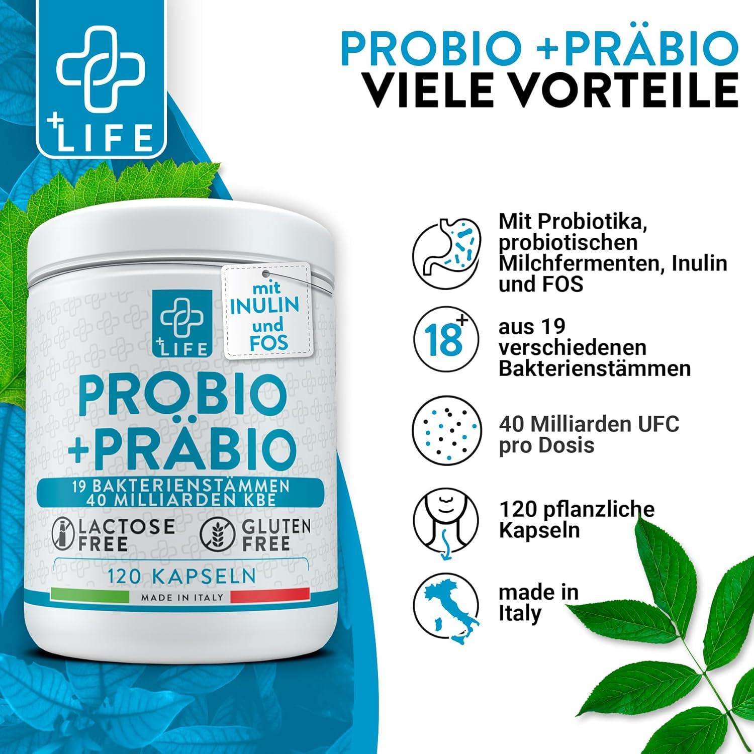 Buy Piulife Probiotics & Prebiotics - 120 Capsules 40 Billion CFU for ...