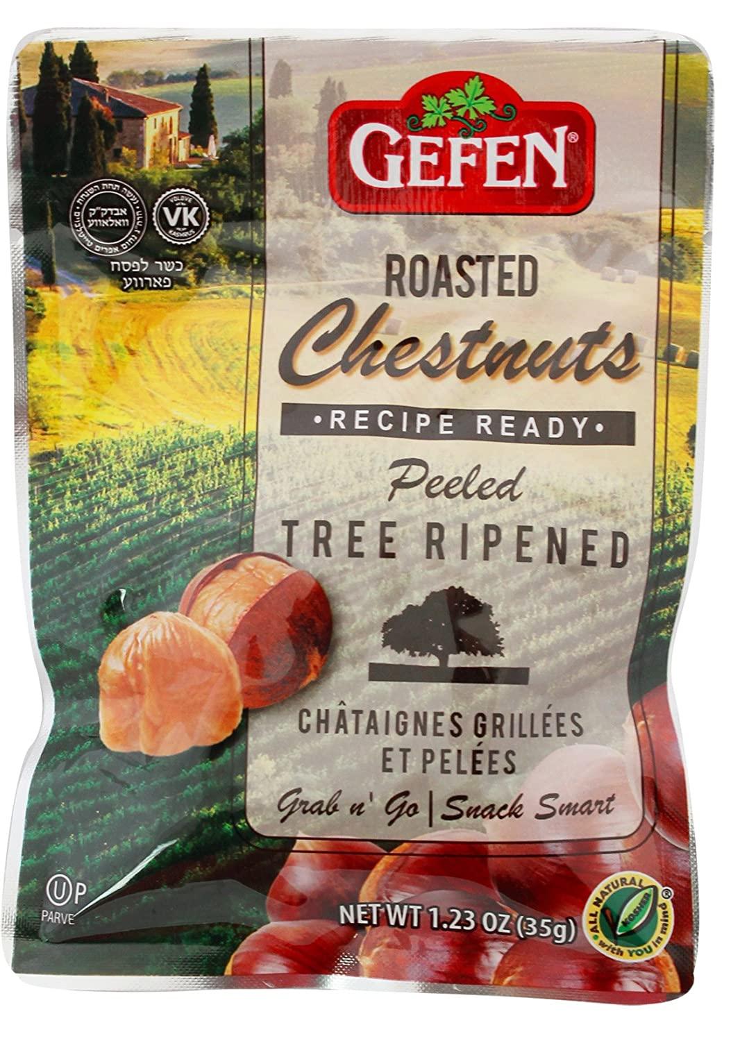Gefen Organic Whole Roasted Chestnuts 1.23oz Grab n' Go Bags (15 Packs ...