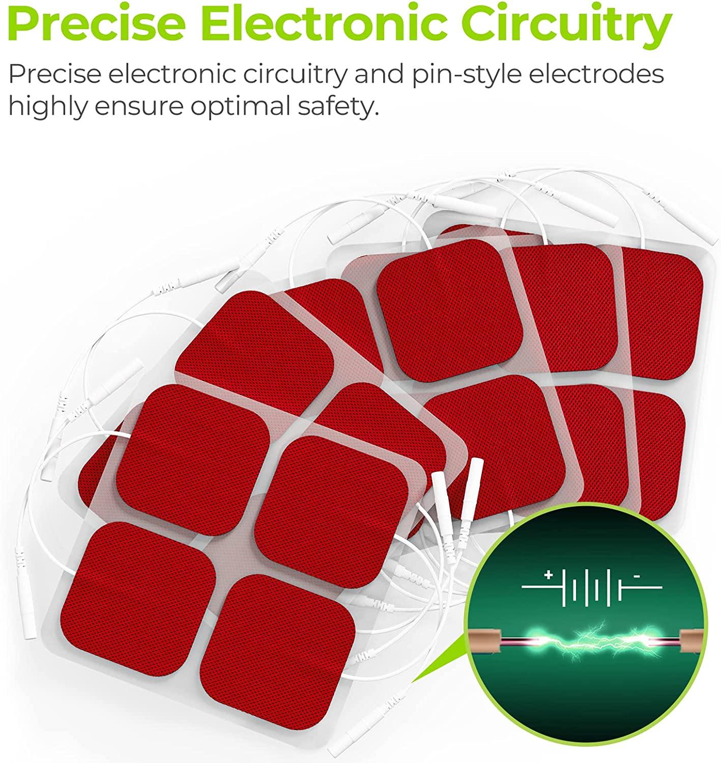 AUVON TENS Unit Pads 2x2 20 Pcs - Latex-Free Electrode Replacement ...