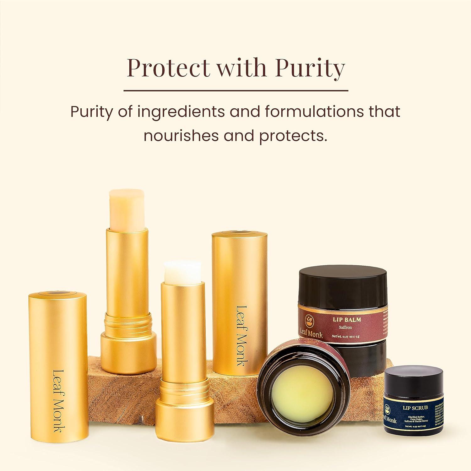 Leaf Monk Ayurvedic Lip Balm With Saffron | For Hyperpigmentation ...