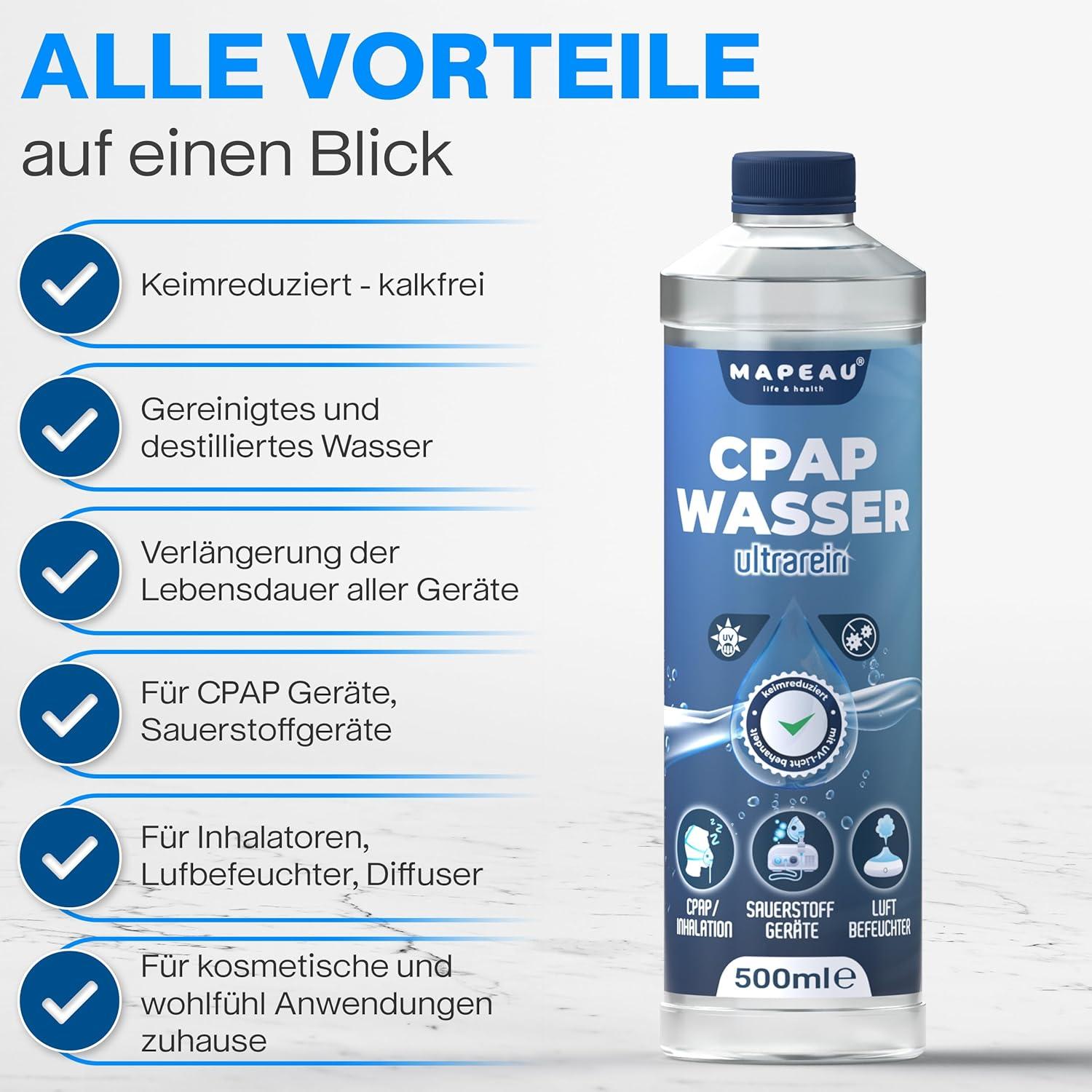 Buy Distilled Water for CPAP & Inhalers - 5x 500ml | Moisture Solution ...