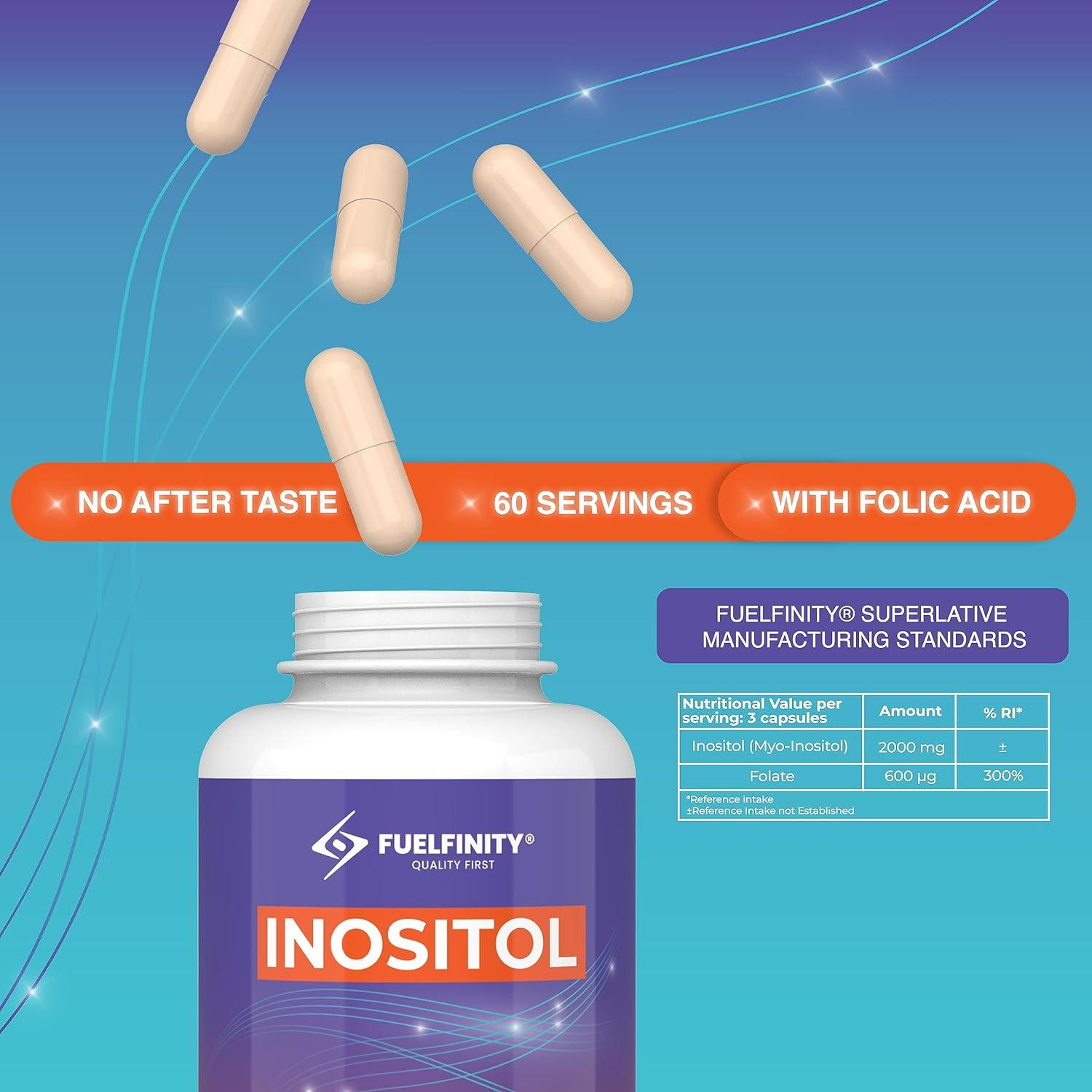 Myo-Inositol & Folic Acid 2000mg | 180 Capsules PCOS & Fertility ...