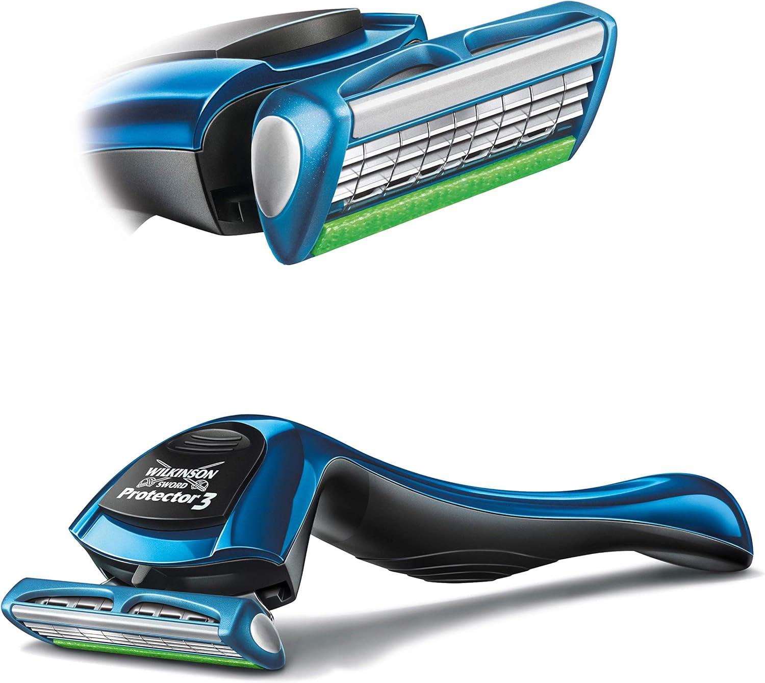 Wilkinson Sword Protector 3 for Men - Smooth Shave Razor with Handle ...