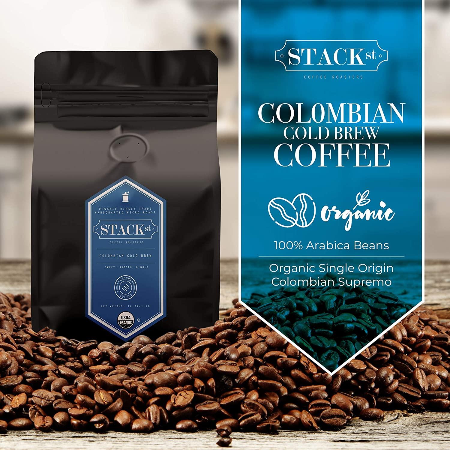 Colombian Supremo Reserve Organic Cold Brew Coffee 1 LB - Dark Roast ...