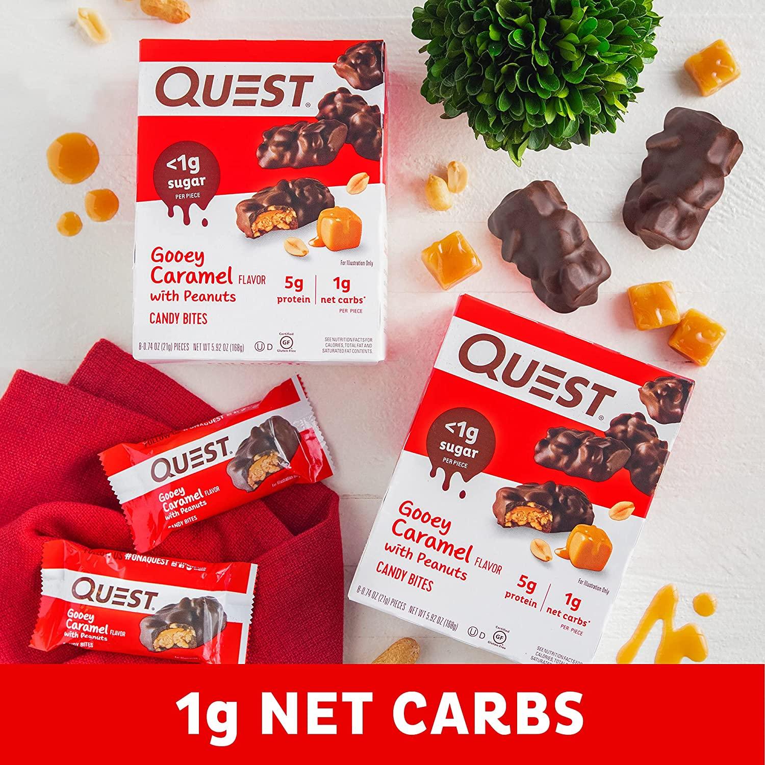 Quest Nutrition Gooey Caramel Candy Bites - 8 Count Pack x 3 | 0.74 Oz ...