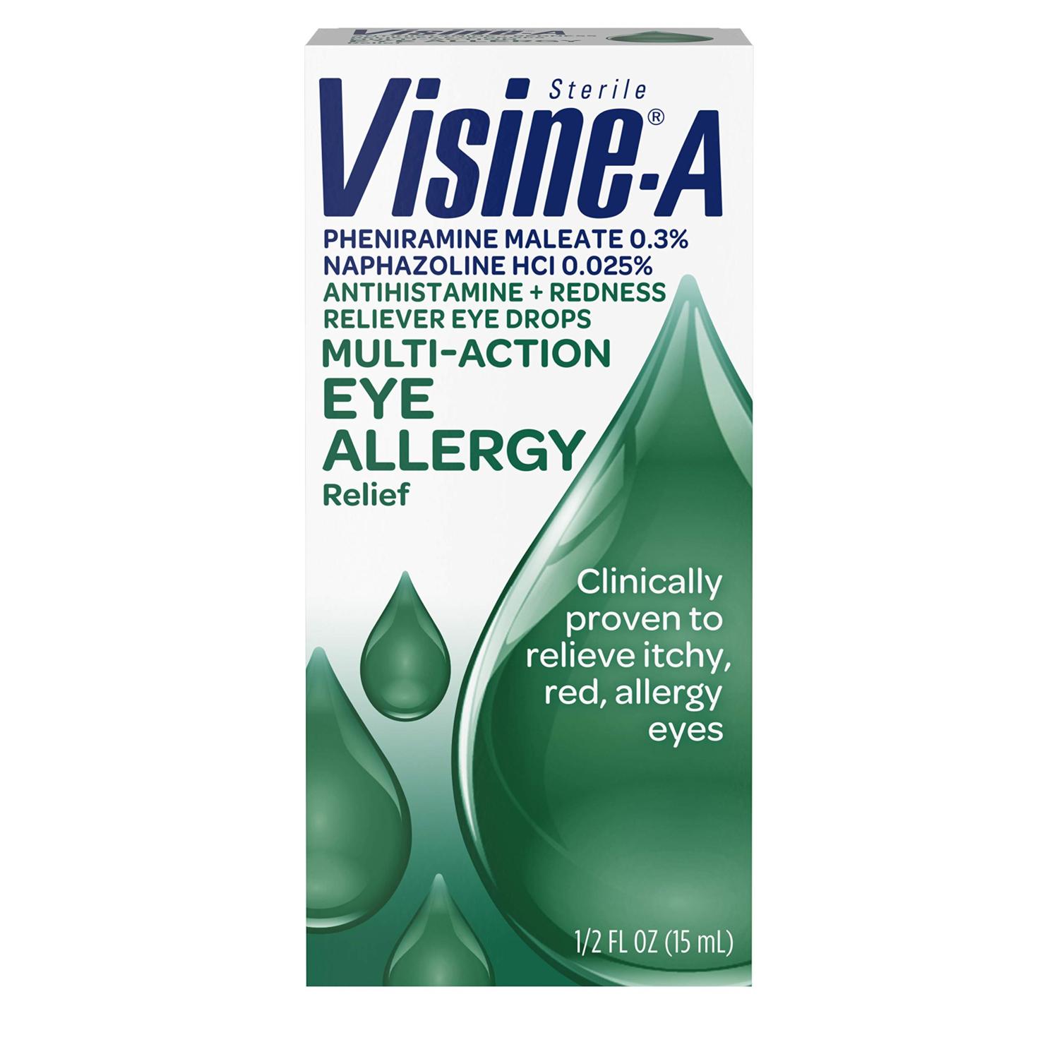 Visine-A Antihistamine Red Eyes Multi-Action Allergy Relief Eye Drops 0 ...