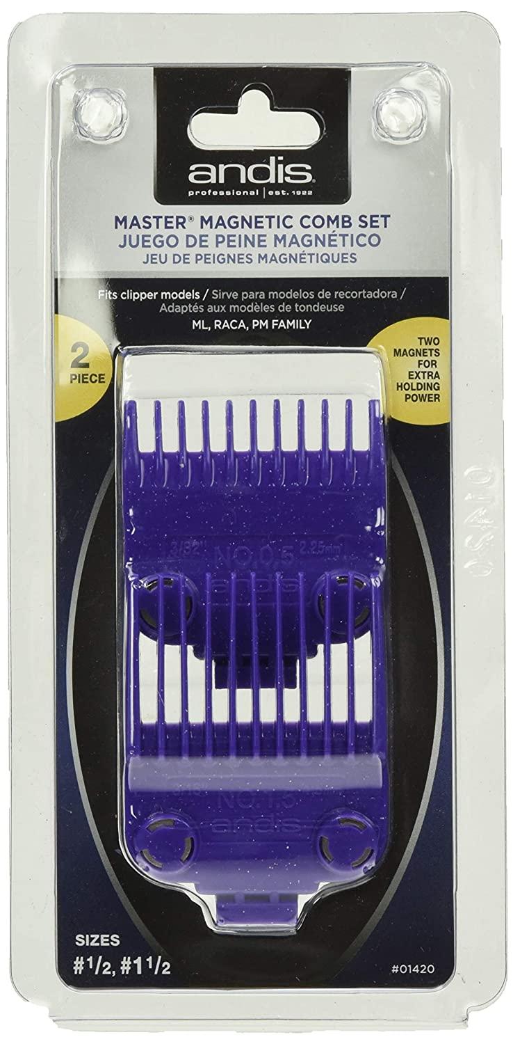 Andis 01420 Master Clipper Magnetic Comb Set - Dual Pack Sizes 0.5 & 1. ...
