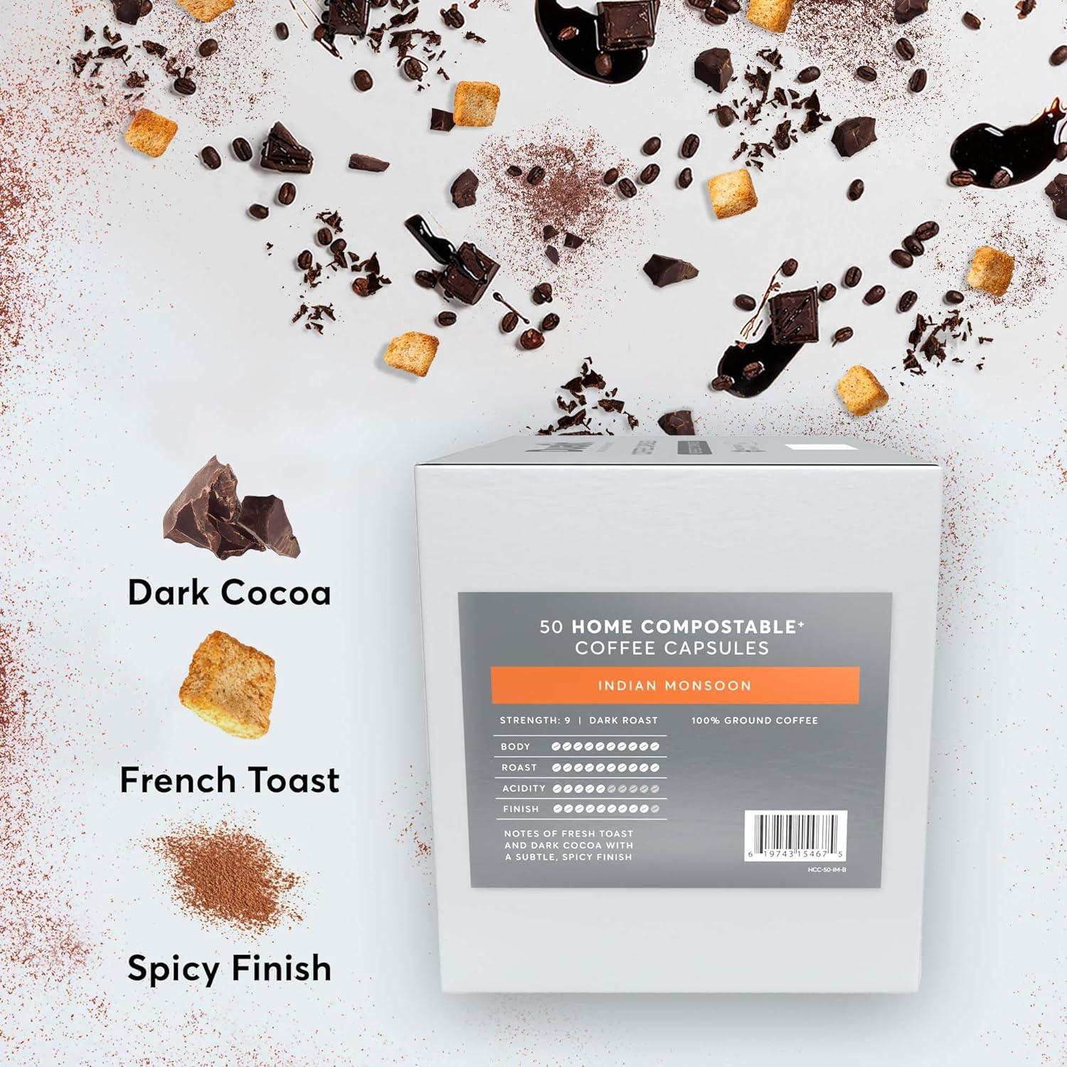 Dualit Indian Monsoon Home Compostable Capsules - 50 pack - 50 Servings ...