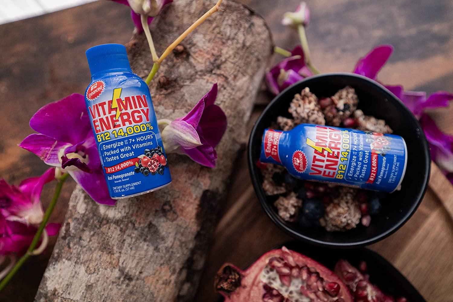 Vitamin Energy B12 Shots Acai Pomegranate Flavor - 12 Pack, 1.93 Fl Oz ...