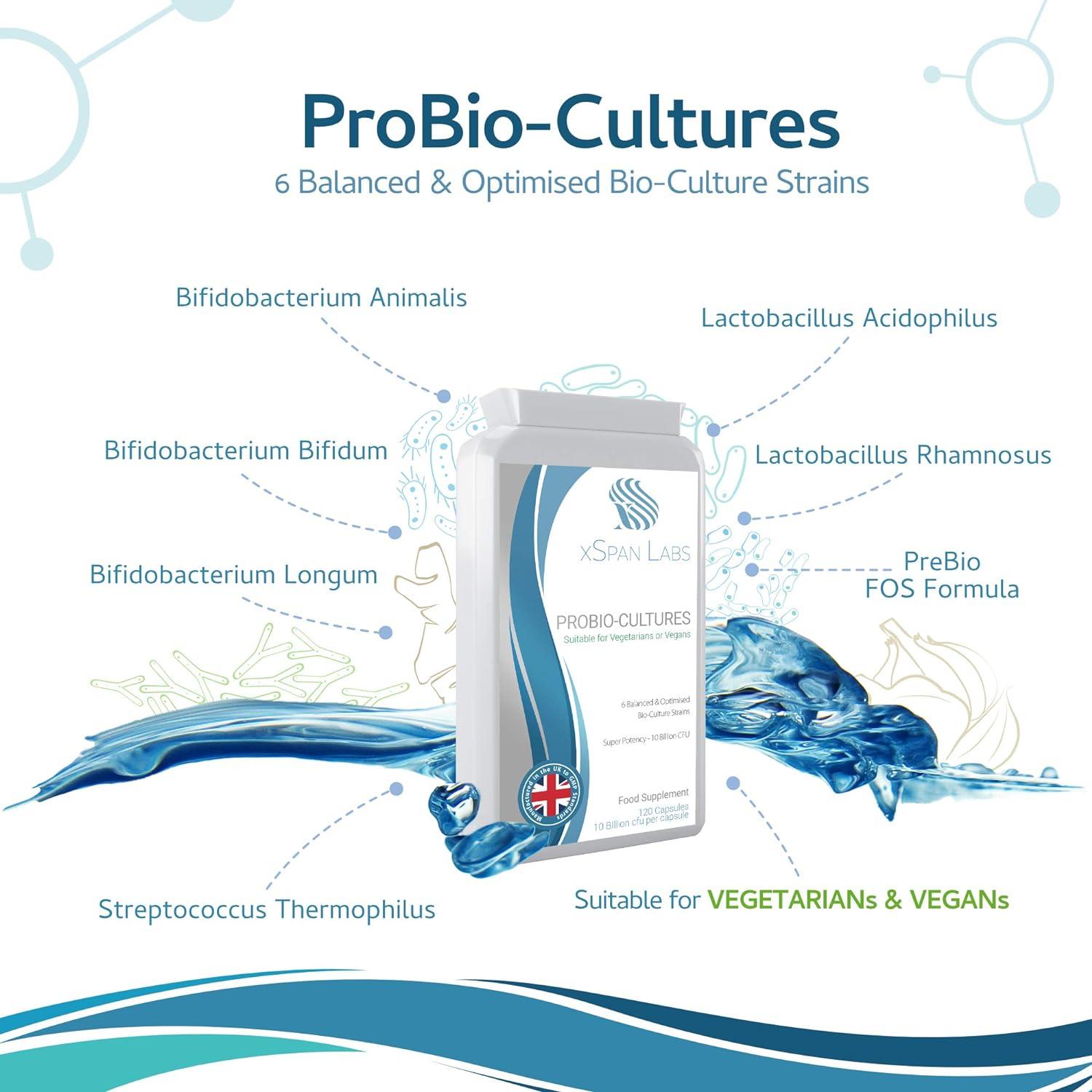 ProBio-Cultures 120 Capsules - High Strength 10 Billion CFU Multi ...