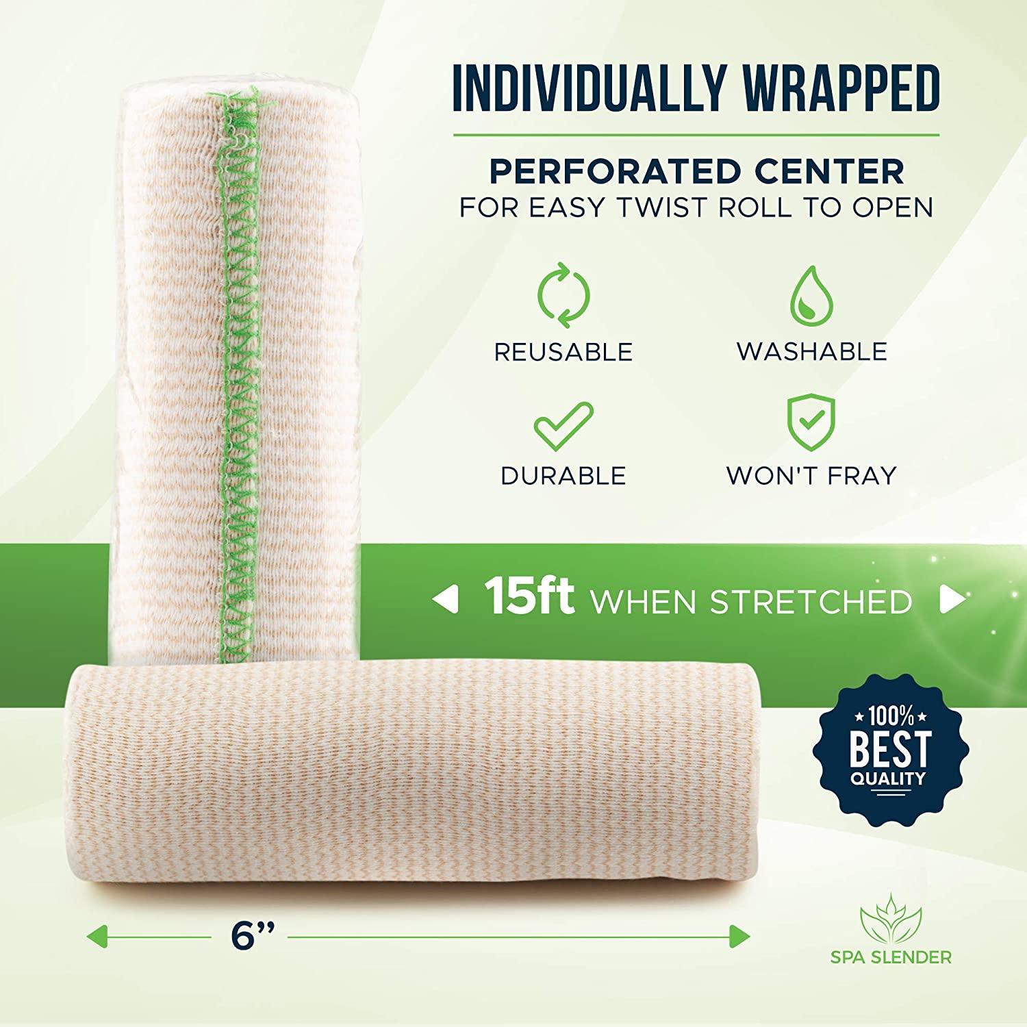 SPA SLENDER 6-inch Elastic Wrap - Compression Bandage with Self Grip ...