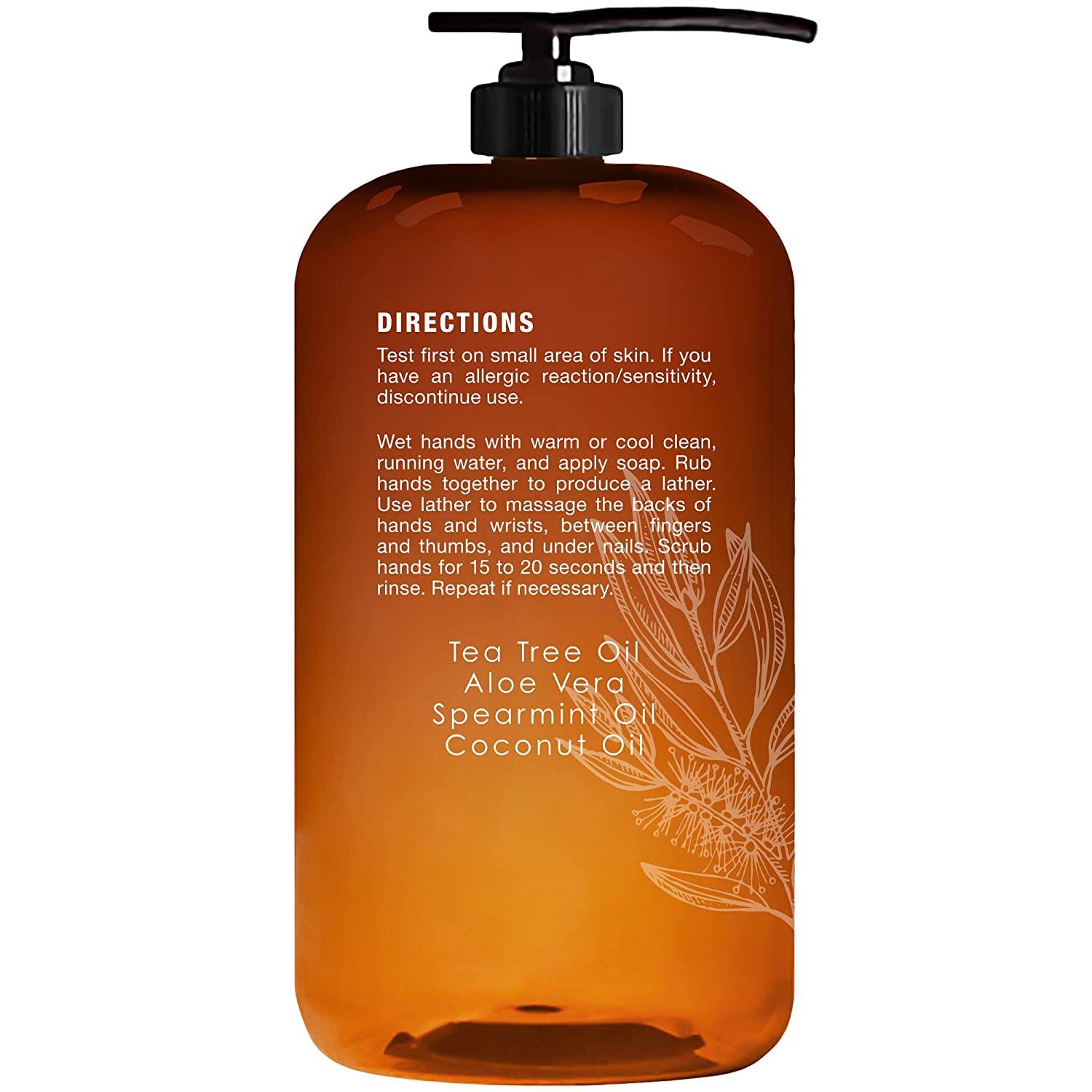 Majestic Pure Tea Tree Hand Soap - Aloe Vera & Rosemary - Sulfate Free ...