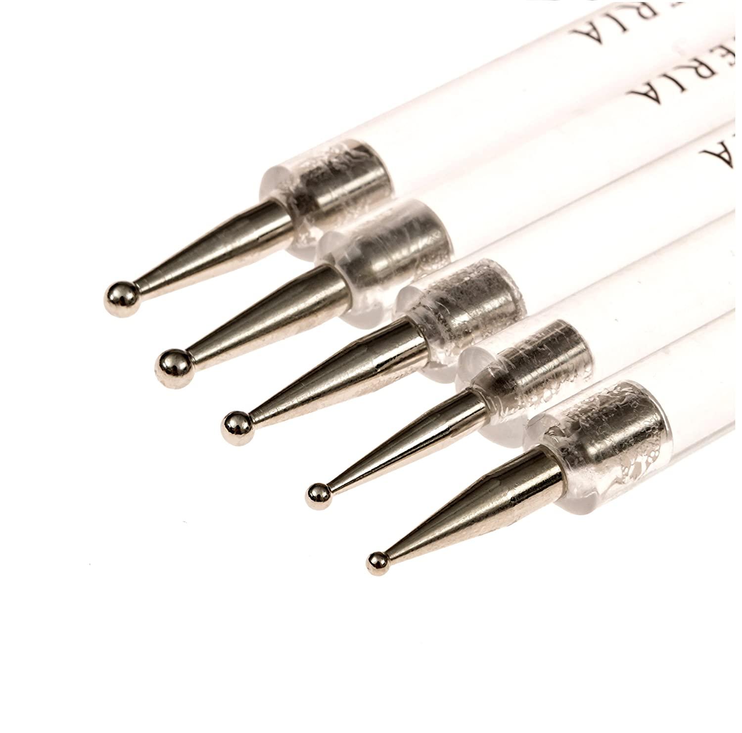 Beaute Galleria 5 Piece 2-Way Dotting Pens Nail Art Design Set ...